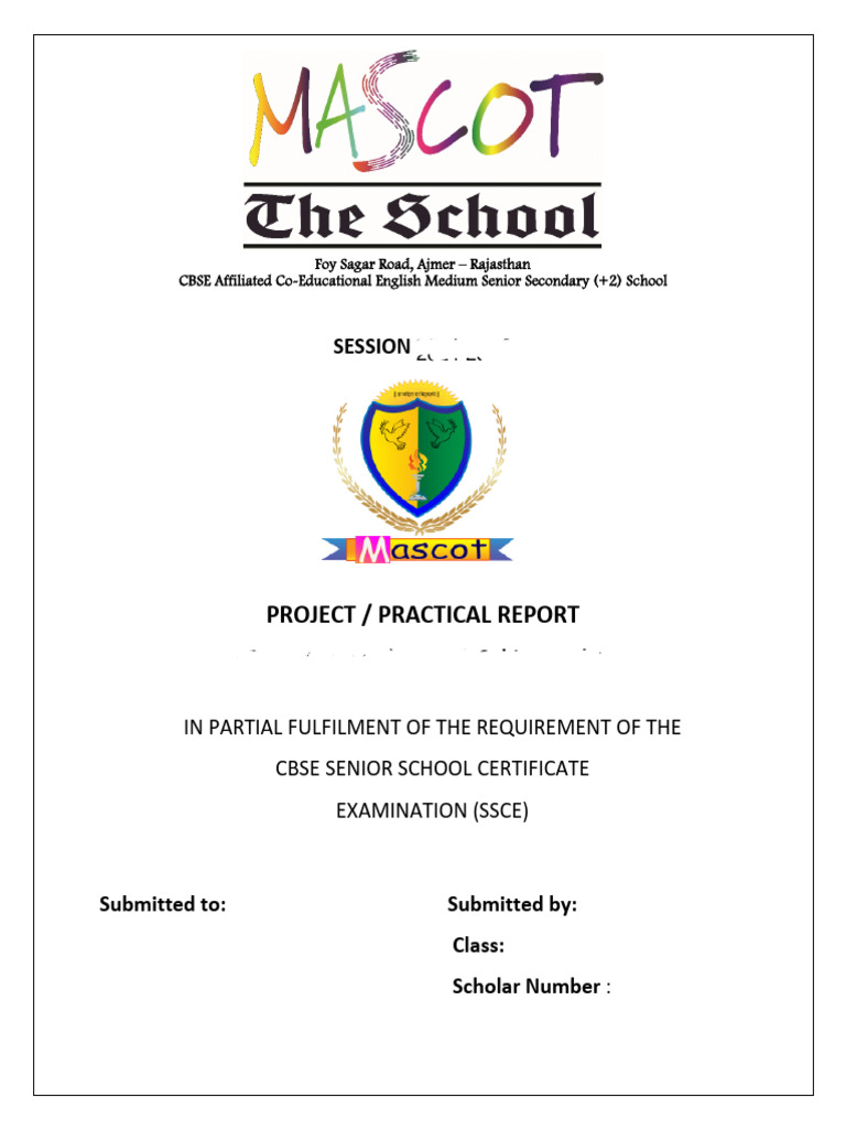 Practical File Front Page Format 2 | PDF | Educational Stages ...