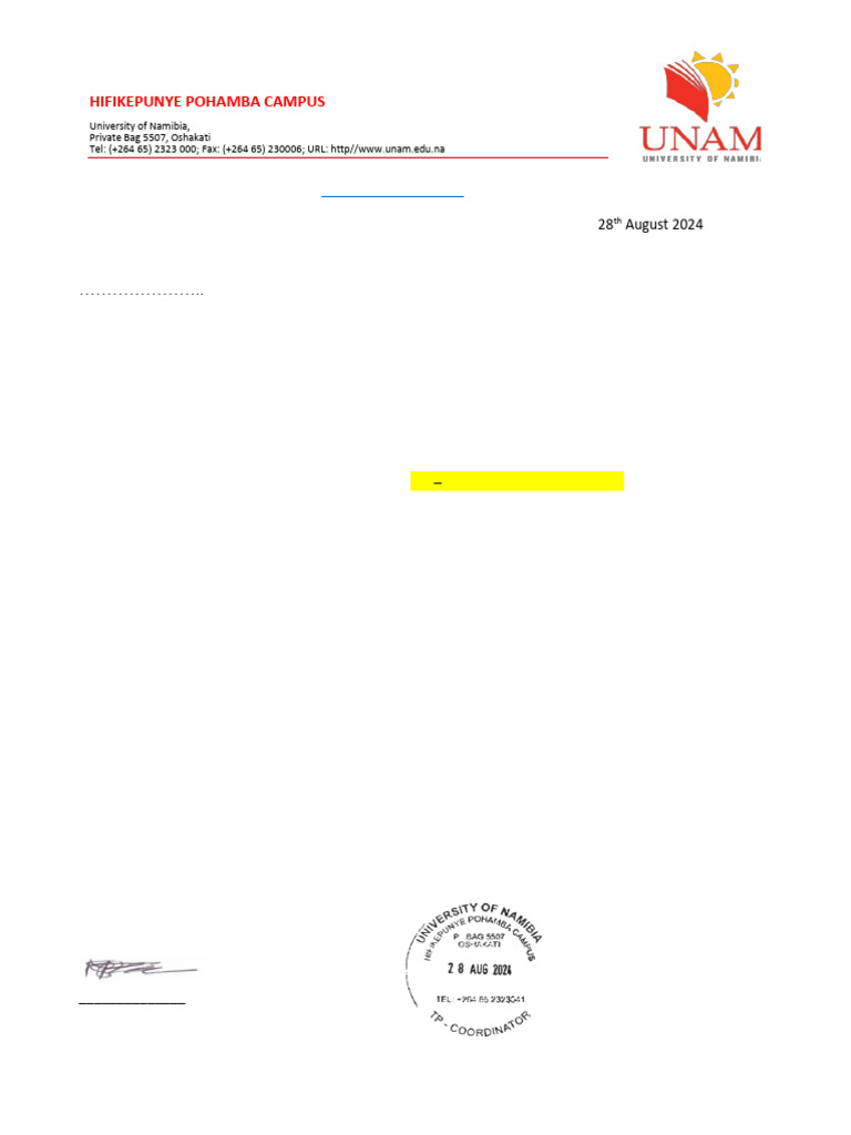 Letter to Principal - TP II - 2025 OLD curriculum | PDF