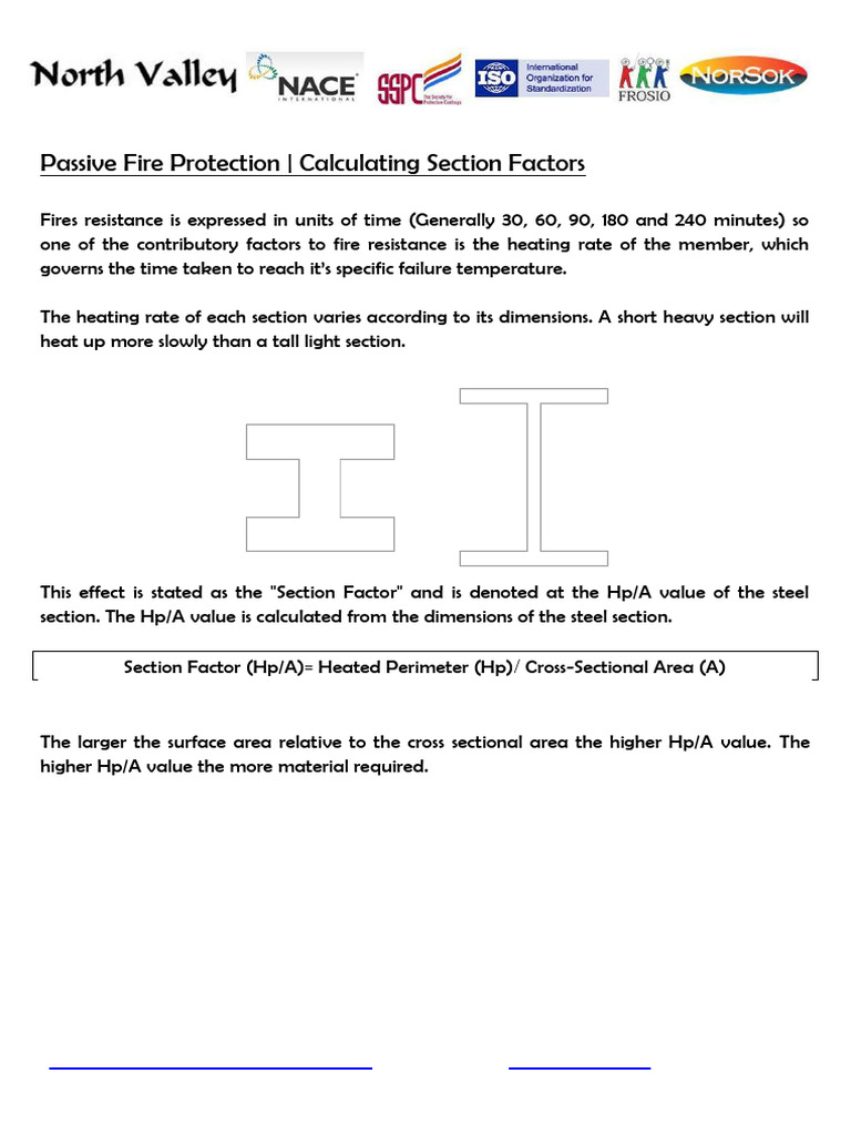 Passive Fire Protection Calculating Section Factors | PDF