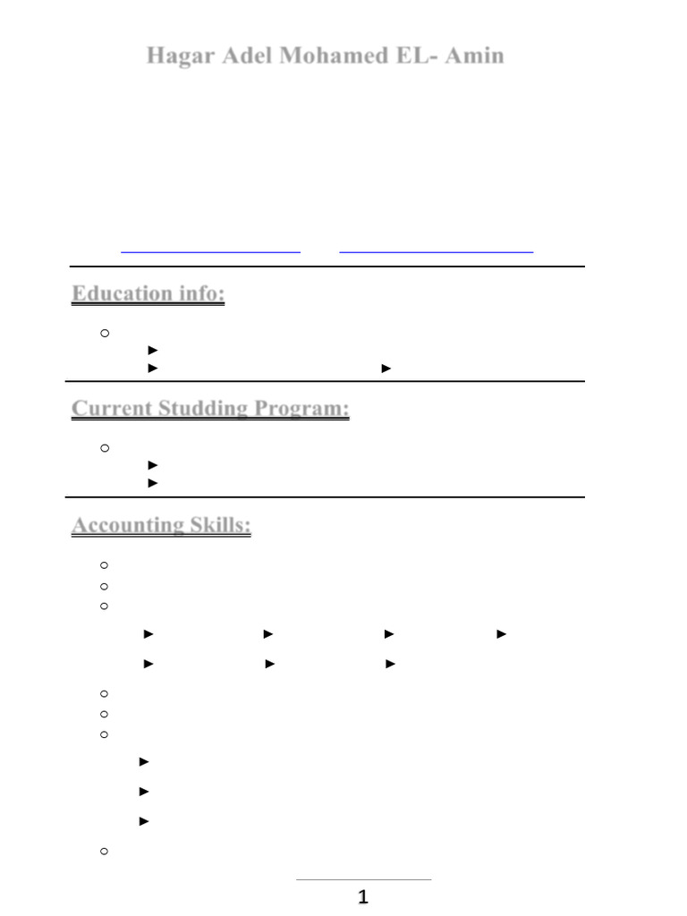 Hagar Adel (Junior Accountant) CV. | PDF