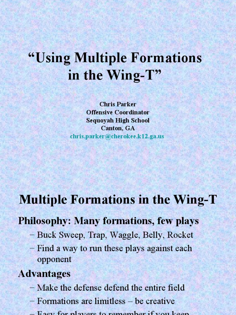 Using Multiple Formations in The Wing-T | PDF | Defender (Association ...