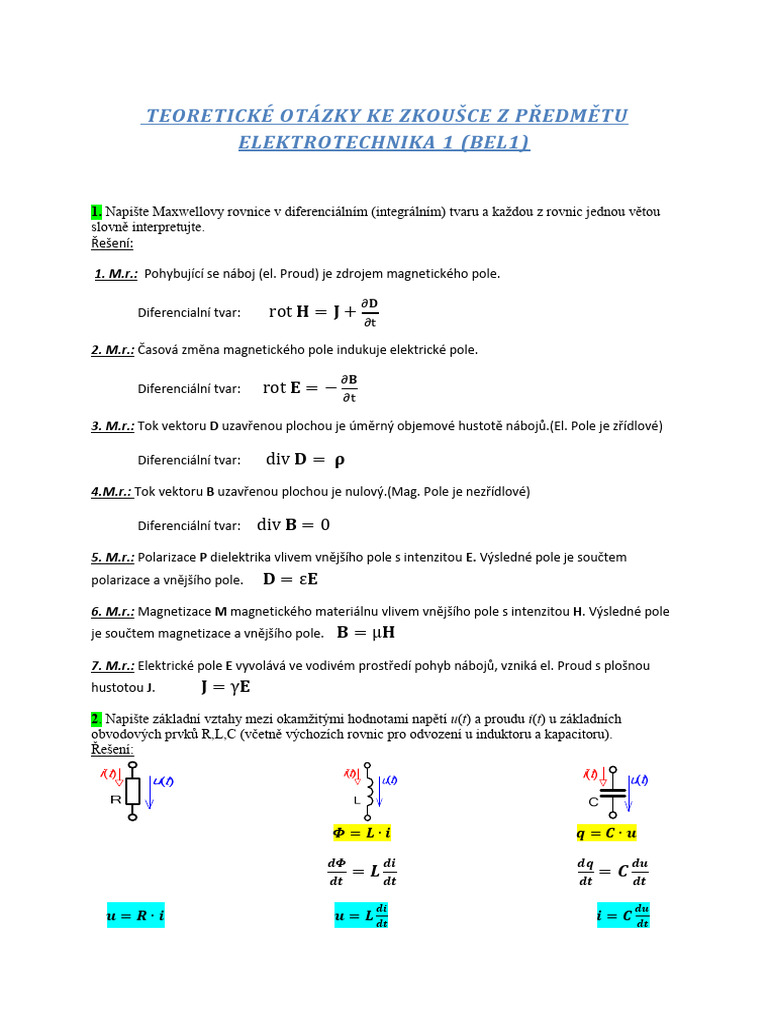 Teoretické Otázky Ke Zkoušce | PDF