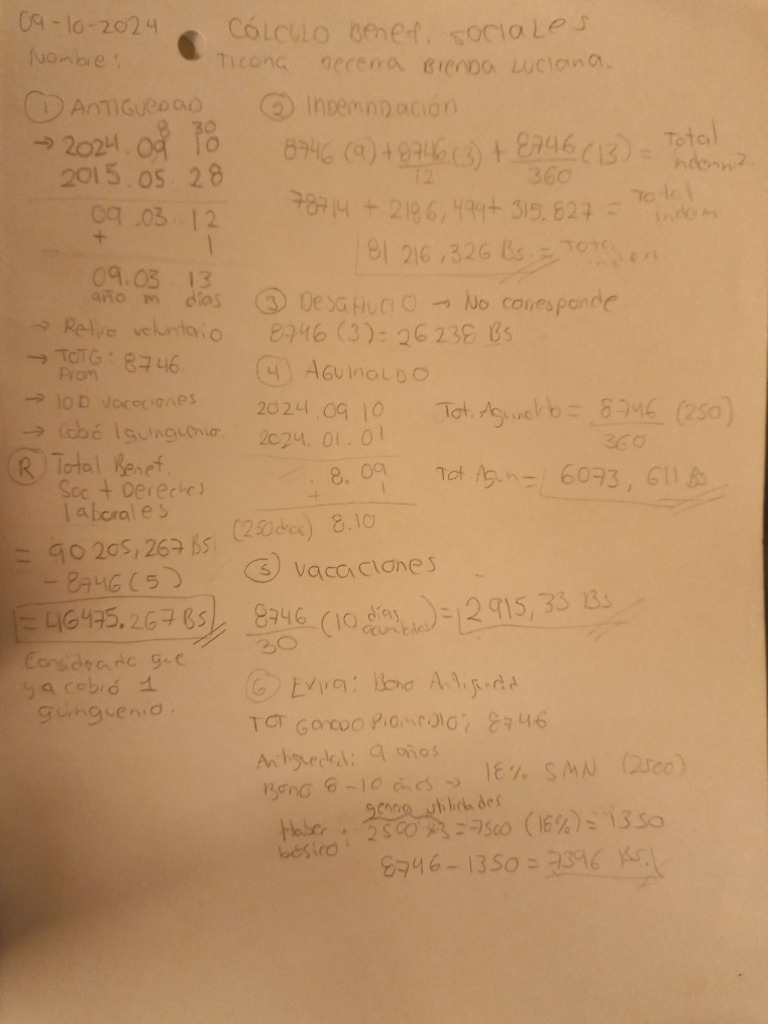 CÁLCULOS 20241009 | PDF