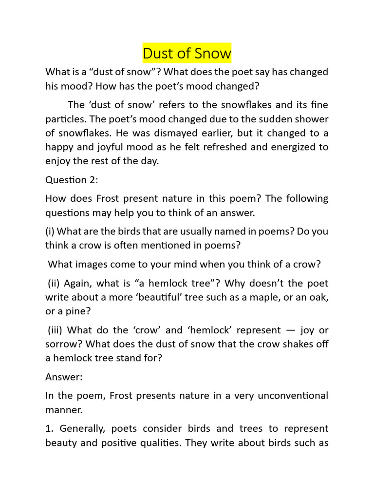 Dust and Snow | PDF | Greed