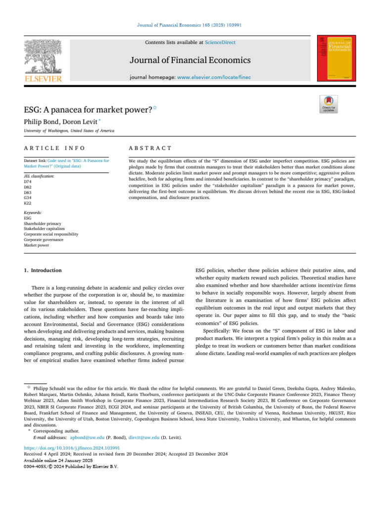 4. Bond Levit 2025 JFE | PDF | Labour Economics | Employment