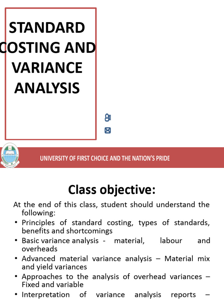 Standard Costing and Variance Analysis | PDF | Variance | Inventory