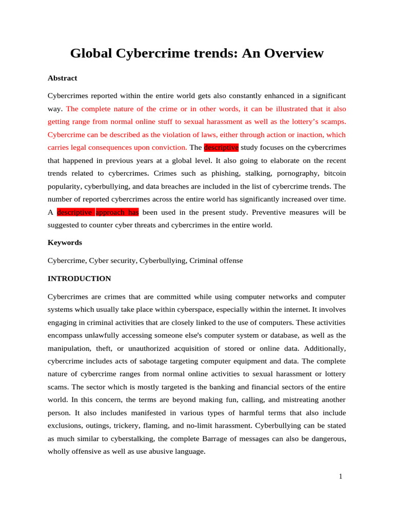 Global Cybercrime Trends Overview | PDF | Cybercrime | Phishing