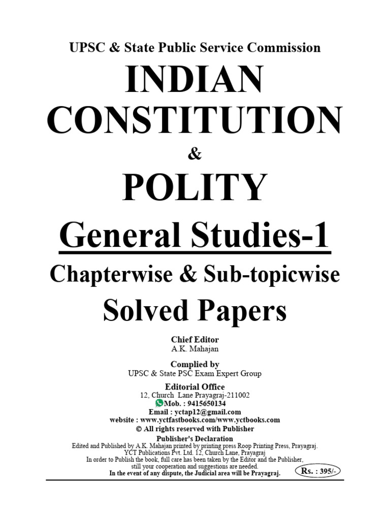 Indian Constitution & Polity General Studies 1 Chapter Wise & Sub | PDF | British India | Government