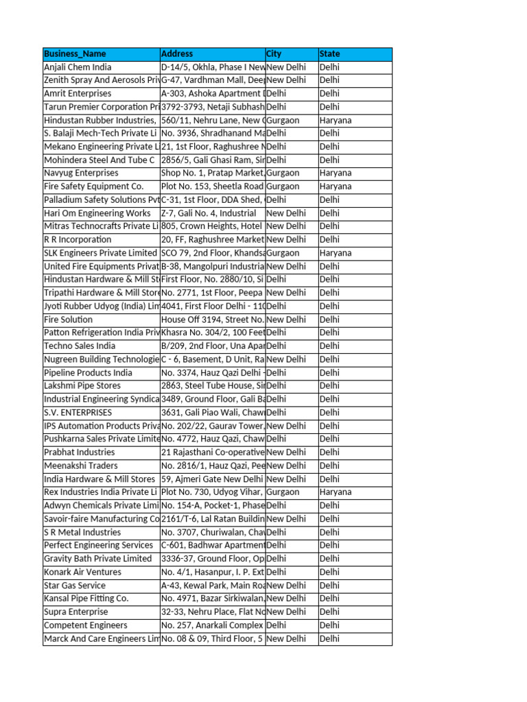 Delhi & Gurgaon HNI Business 5Cr+ Income 20k Count | PDF | Delhi