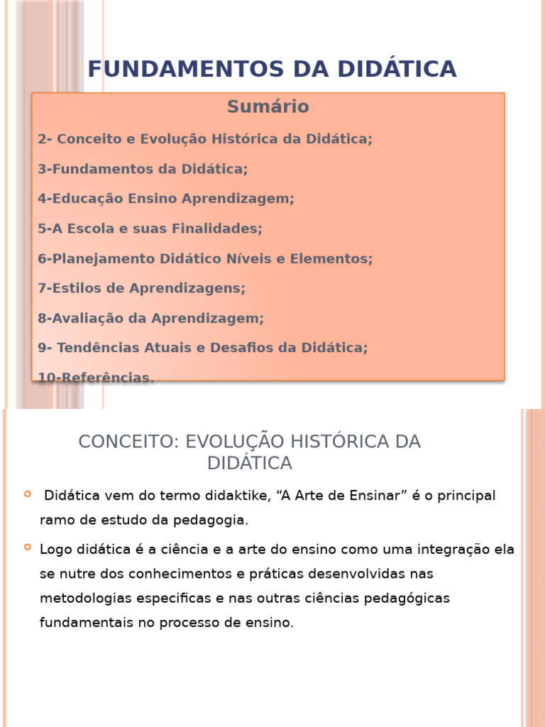 Fundamentos da Didática | PDF | Pedagogia | Aprendizado