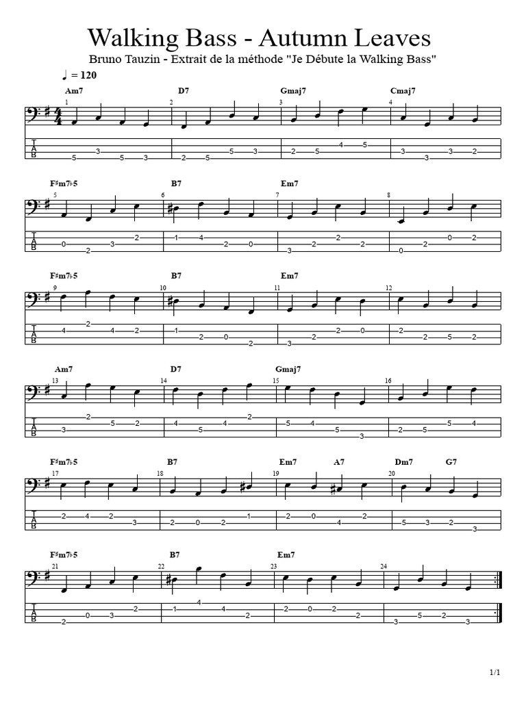 Walking Bass Autumn Leaves | PDF