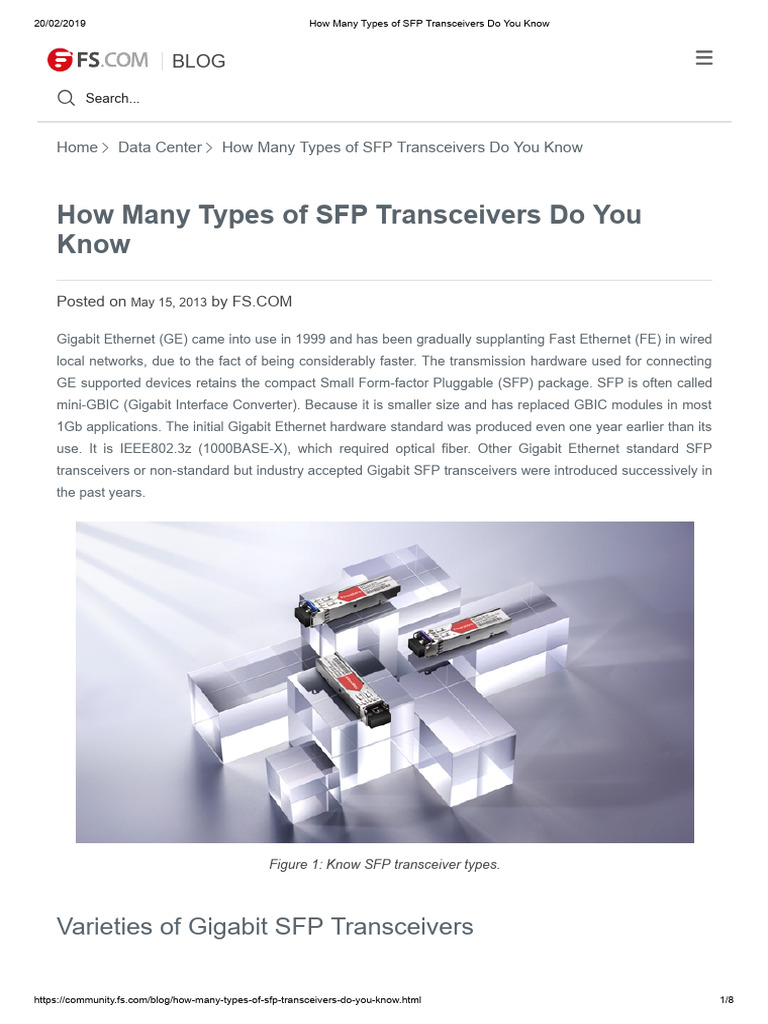 Types of SFP Transceivers Explained | PDF | Wavelength Division ...