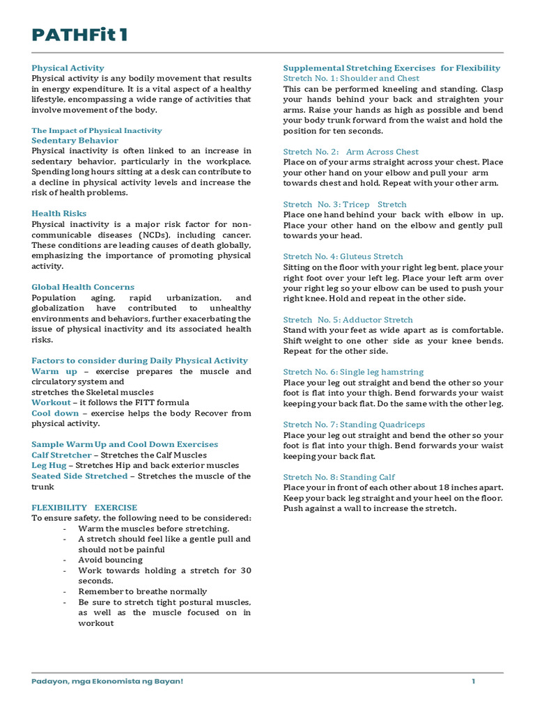 PATHFit-Reviewer | PDF | Healthy Diet | Sedentary Lifestyle