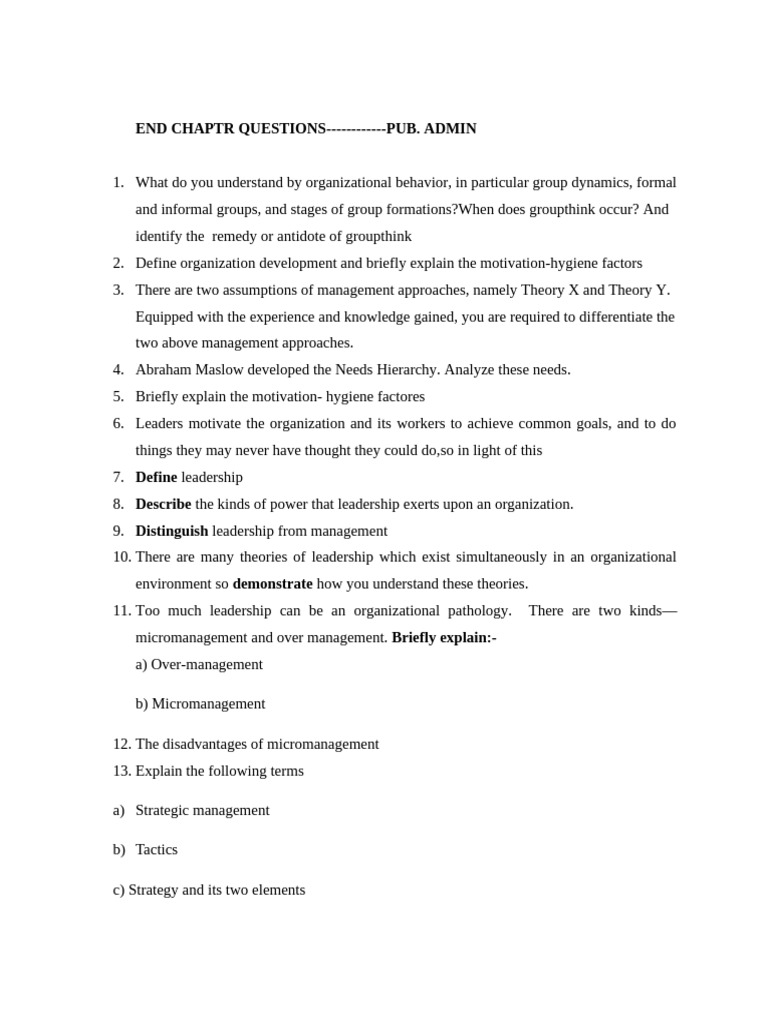 End Chapter Questions | PDF