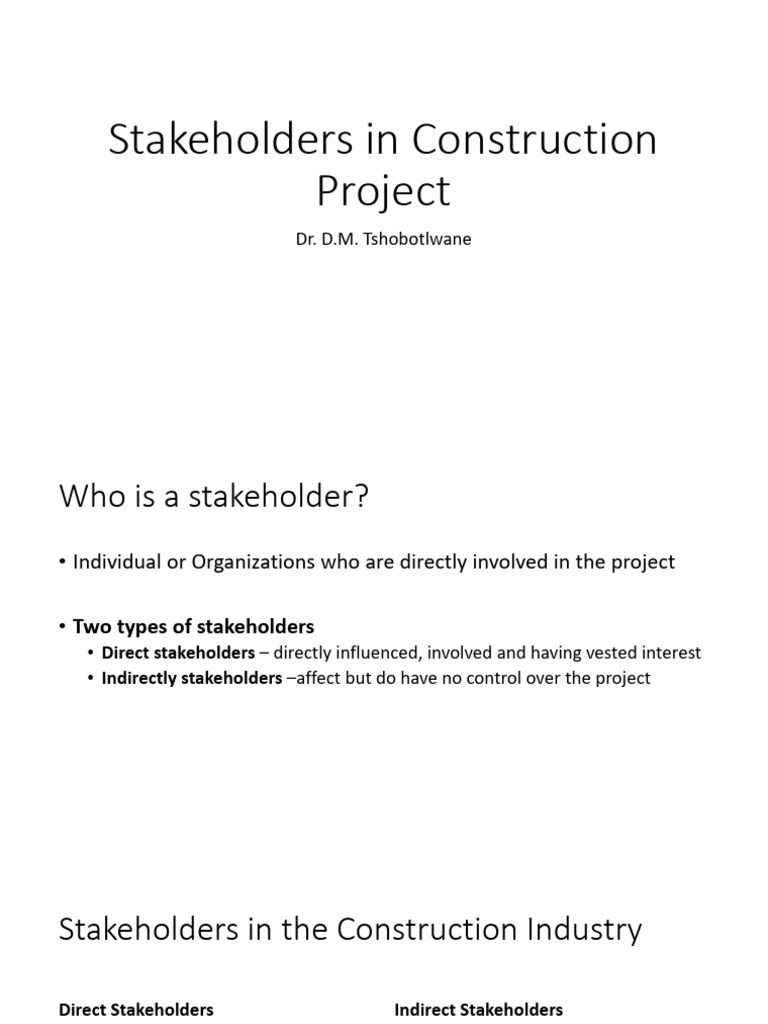 Construction Project Stakeholders Guide | PDF | Architect ...
