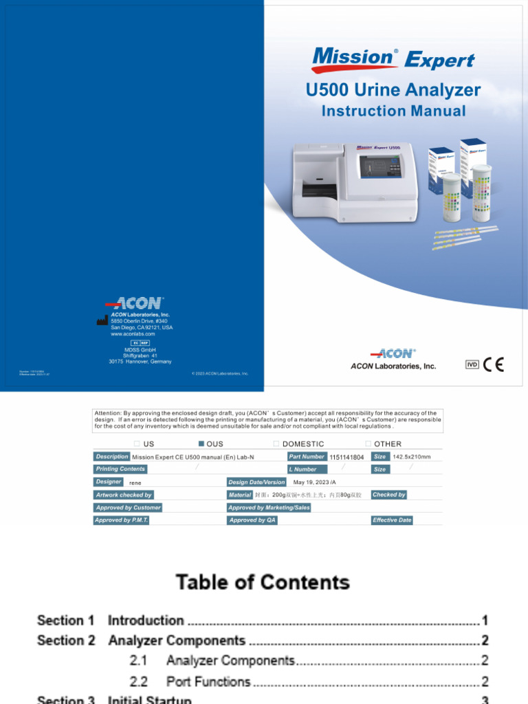 Mission Expert CE U500 Manual (En) Lab-N 110723 Carol | PDF | Barcode | Menu (Computing)