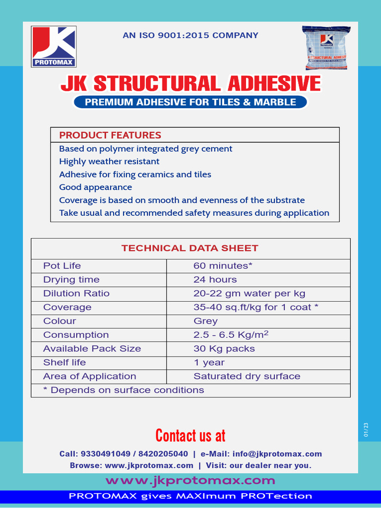 TILE ADHESIVE-TDS | PDF | Adhesive | Tile