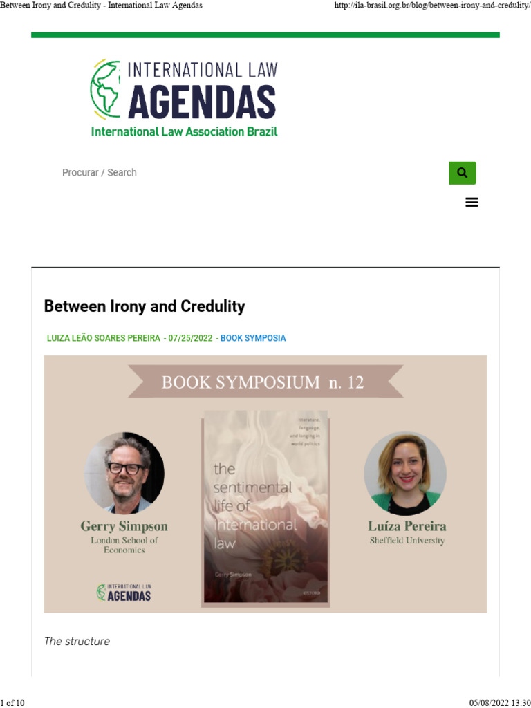 Between Irony and Credulity - International Law Agendas | PDF | Justice ...