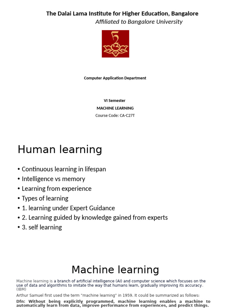 Machine learning unit 1 | PDF | Machine Learning | Statistical ... Machine learning unit 1 | PDF | Machine Learning | Statistical ...