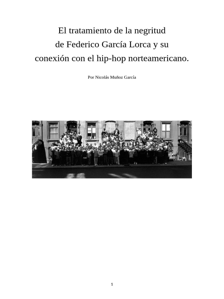 El Tratamiento de La Negritud de Lorca y Su Conexión Con El Rap. | PDF | Federico García Lorca ...