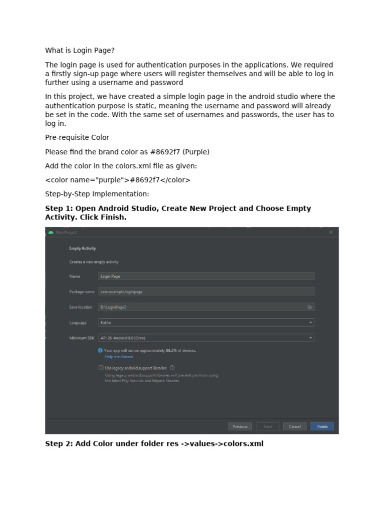 Android Studio Static Login Page | PDF | Icon (Computing) | Login