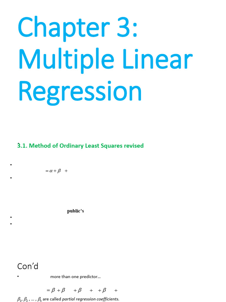chapter 3 | PDF | Coefficient Of Determination | Linear Regression