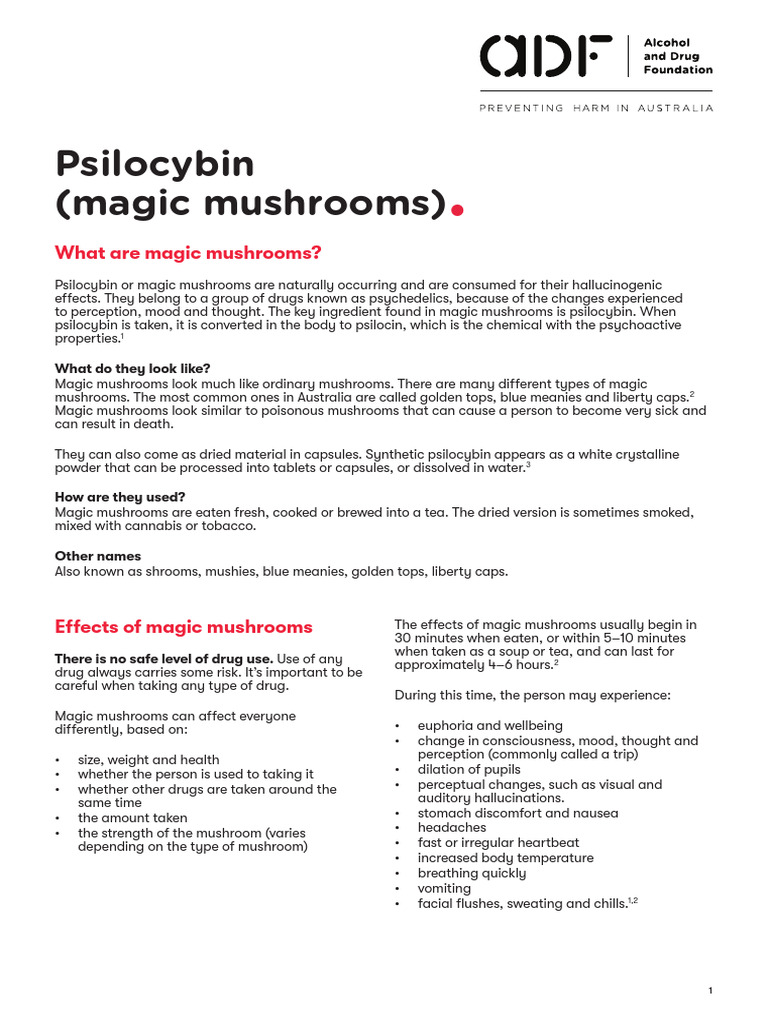 Magic Mushrooms: Facts and Risks | PDF | Psilocybin | Psychoactive Drugs