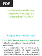 2022econometrics Chapter One by Habtamu | PDF | Econometrics | Statistics