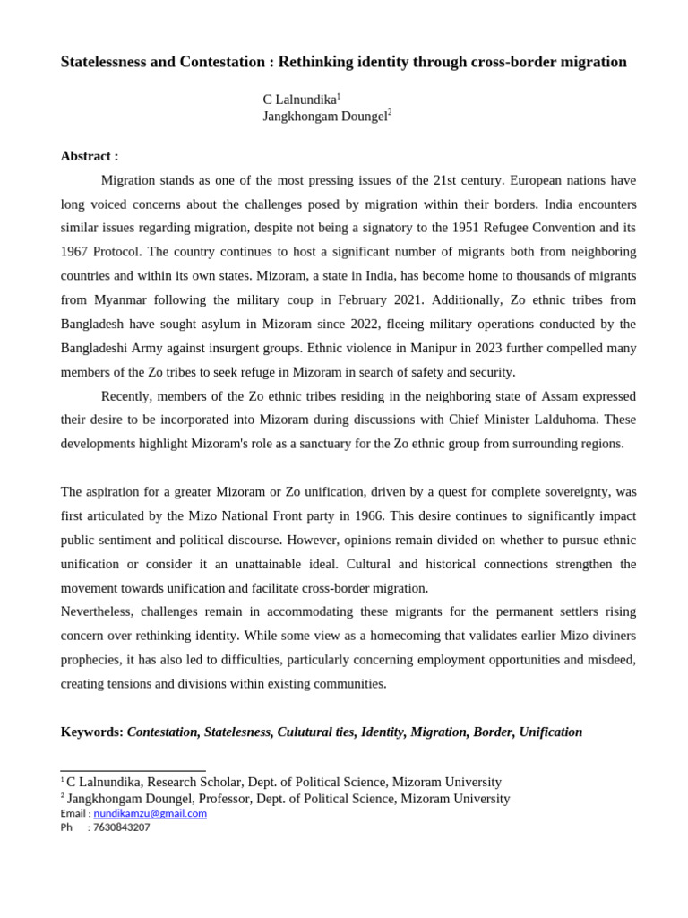 Abstract PUC Seminar | PDF | Human Migration | Cultural Globalization