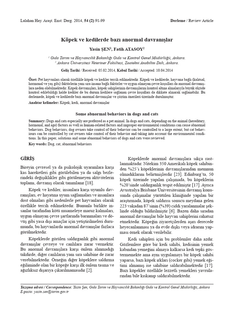 K__pek ve kedilerde baz__ anormal davran____lar[#465340]-544490 | PDF