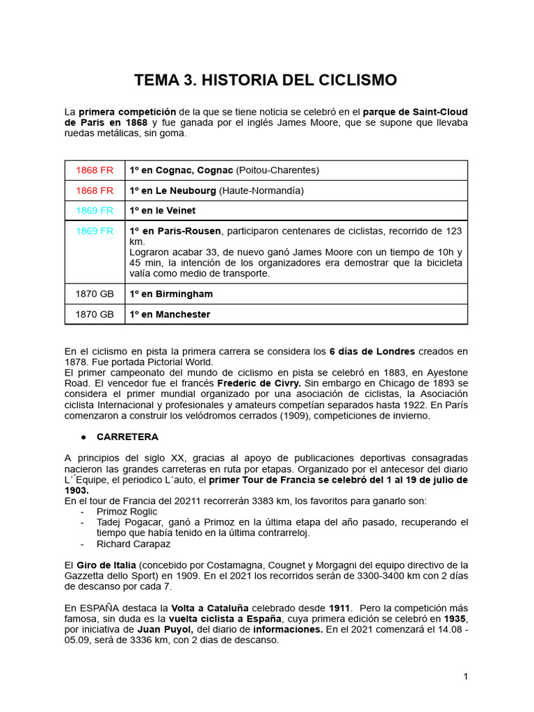 La Bicicleta Clase 5 | PDF | Carreras de bicicletas de carretera ...