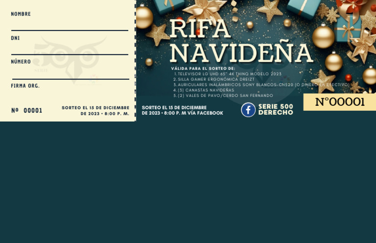 Boleto de Rifa Navideña - 20231116 - 103026 - 0000 | PDF