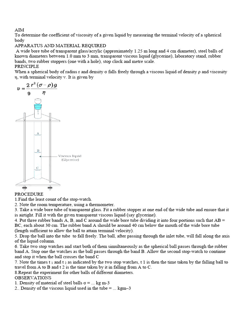 Exp Coefficient of Voscosity | PDF | Viscosity | Liquids