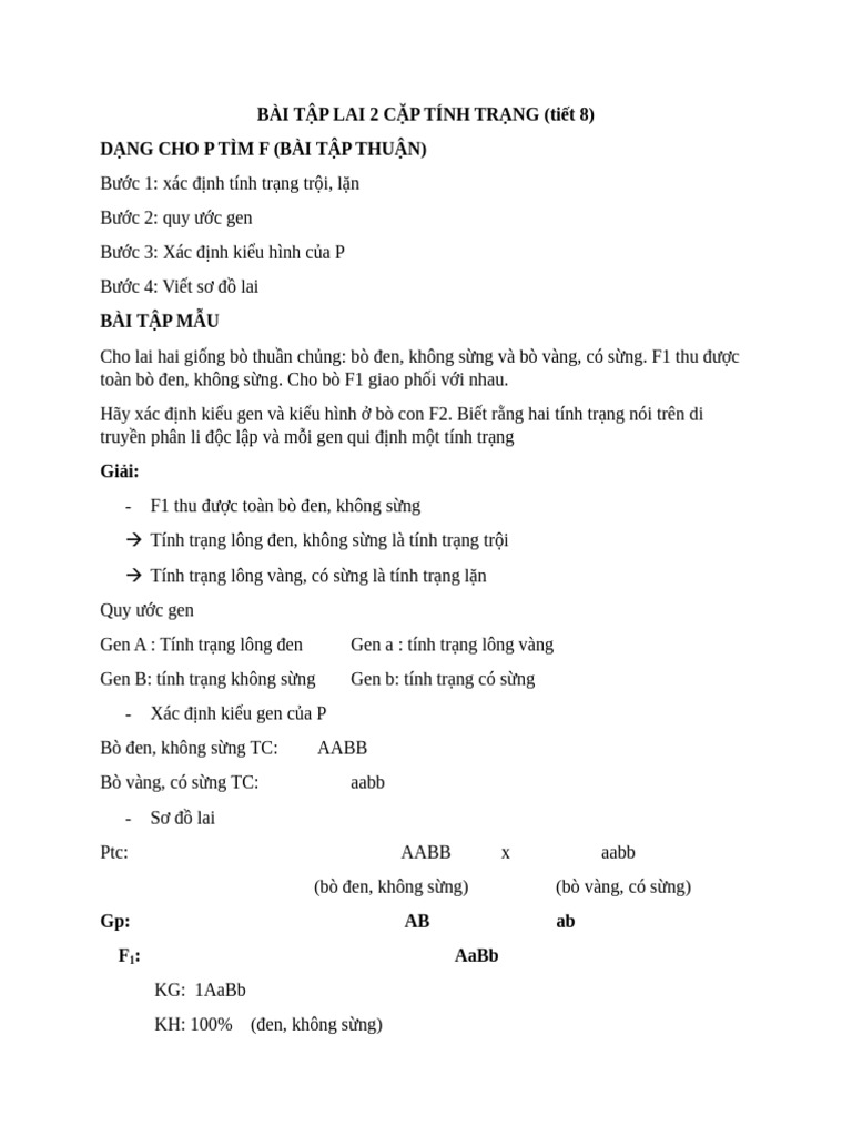 Bai Tap Tuan 4 Tiet 7,8 (2 Cap TT) | PDF