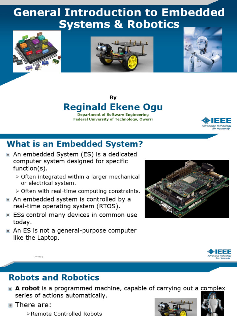 Overview of Embedded Systems & Robotics | PDF | Embedded System ...