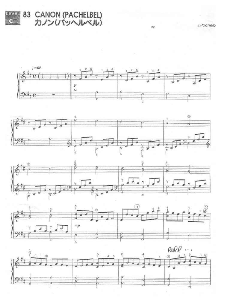 Canon Pachelbel (Piano) | PDF
