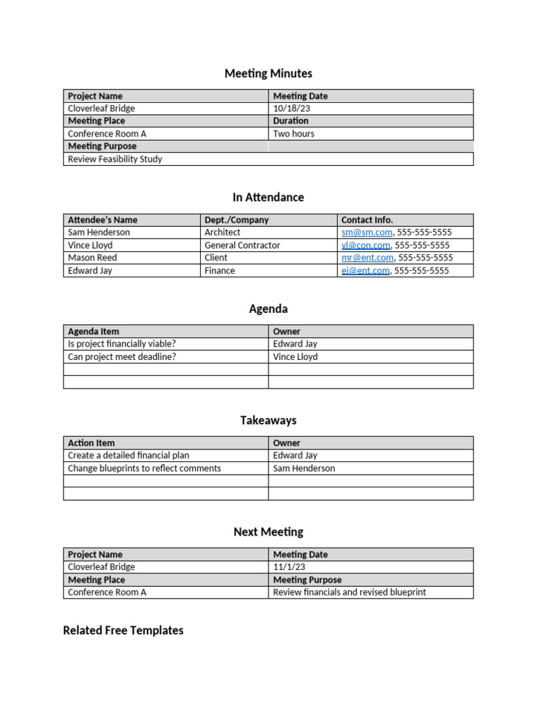 Cloverleaf Bridge Meeting Minutes 10/18/23 | PDF
