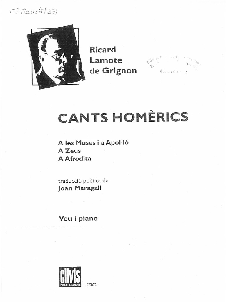 Lamote Cants Homerics | PDF