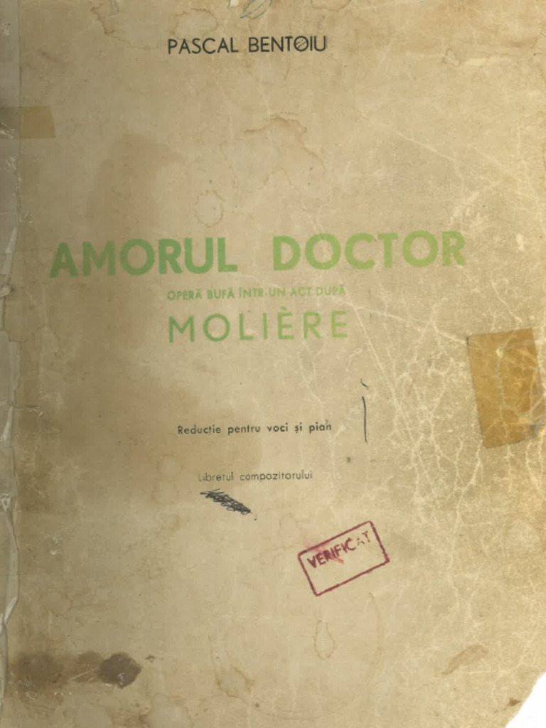 Bentoiu - AMORUL DOCTOR - Moliere | PDF