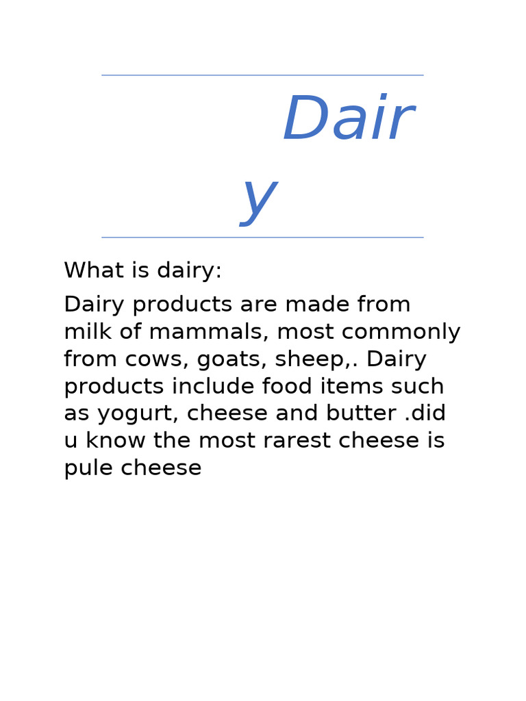 Dairy | PDF