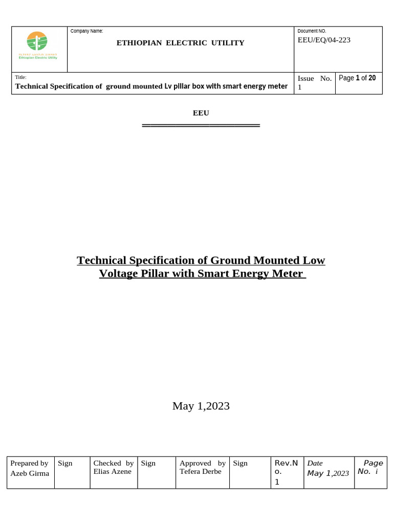 Pillar Specification | PDF | Fuse (Electrical) | Transformer