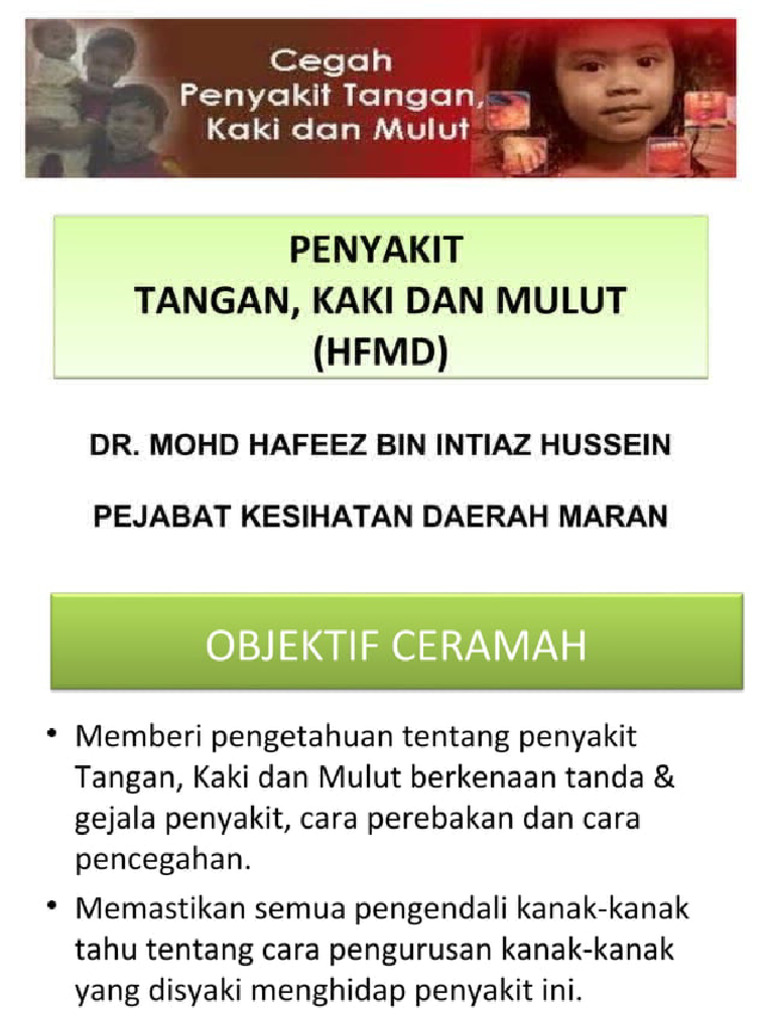 Penyakit Tangan Kaki Dan Mulut HFMD Di Malaysia | PDF