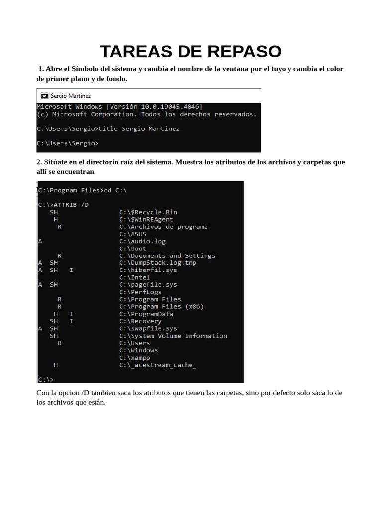 Scripts CMD: Tareas y Automatización | PDF | Archivo de computadora | Directorio (Computación)