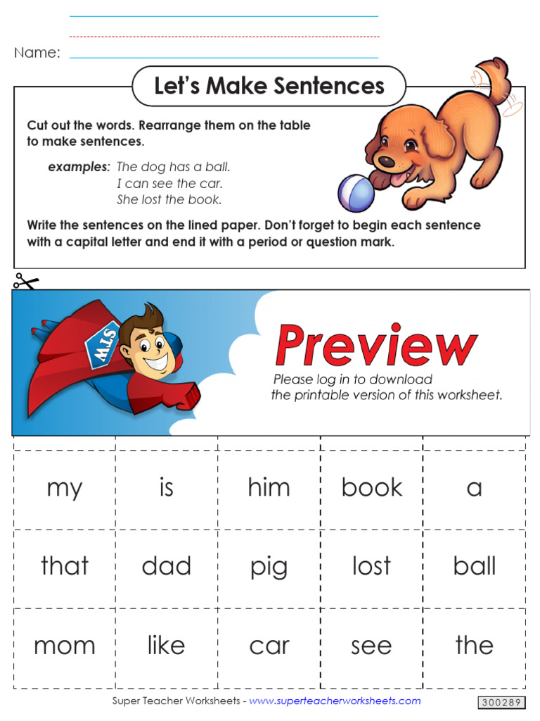 Make Sentences Sight Words One | PDF