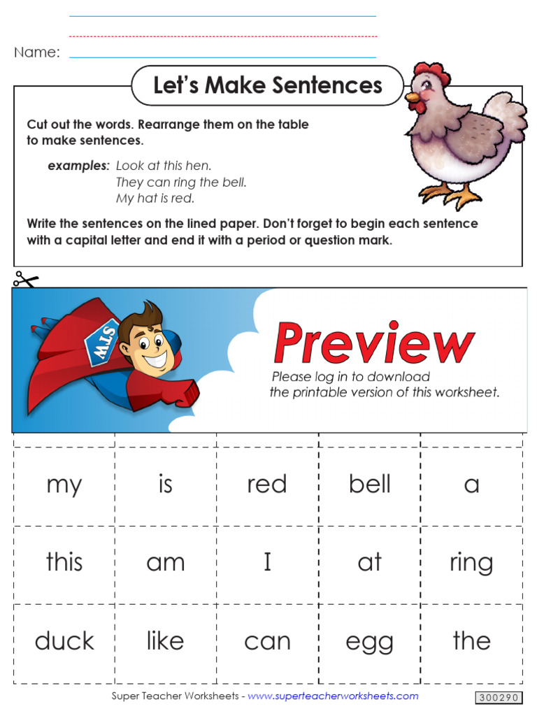 Make Sentences Sight Words Two | PDF