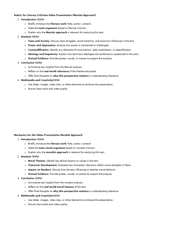 Literary Criticism Video Presentation Guide | PDF | Feminism | Gender ...