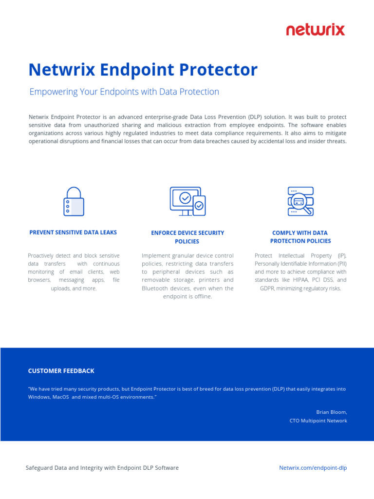 Netwrix Endpoint Protector Datasheet | PDF | Security | Computer Security