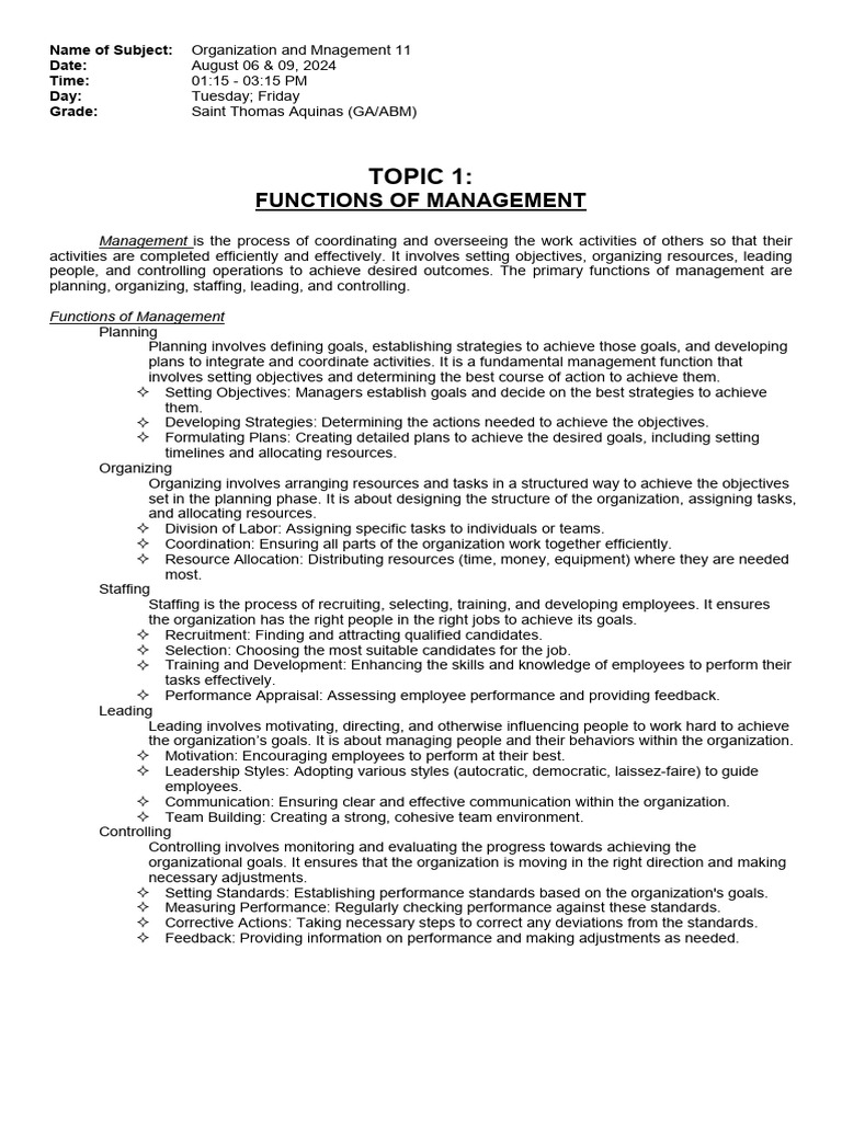 Om 11 1ST Long Quiz Pointers | PDF | Motivational | Motivation