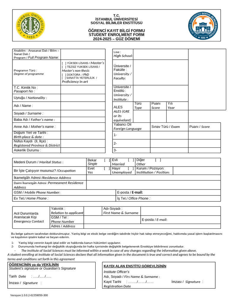 Kayit Bilgi Formu - 638604422331032979 | PDF