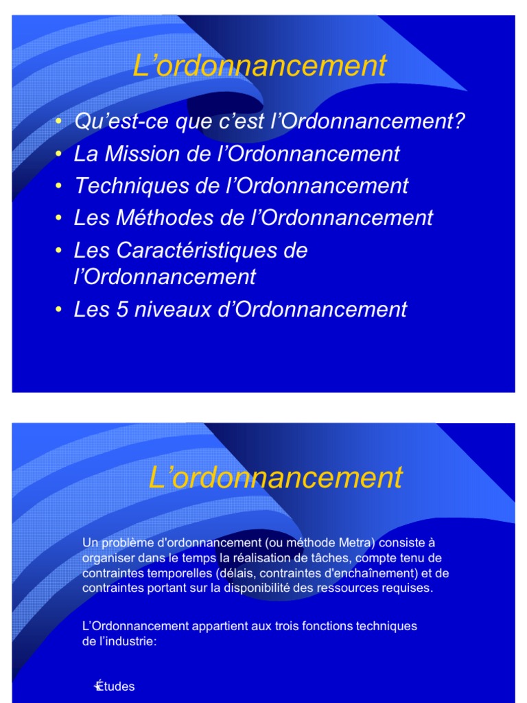 Introduction à l'ordonnancement informatique | PDF | Planification | Informatique et ...